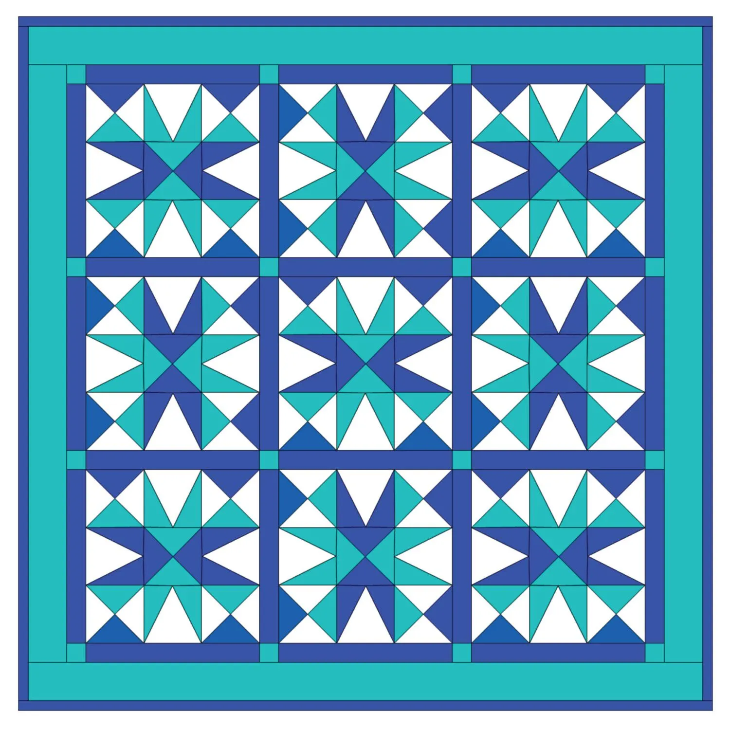 GO! Cool Blue Star Quilt Pattern - AccuQuilt